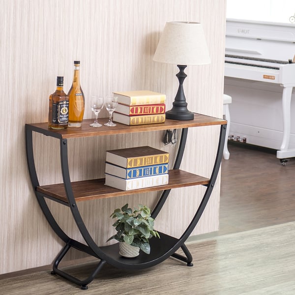 Modern Console Table 3-Tiered with Shelf Entryway Table with Storage ...
