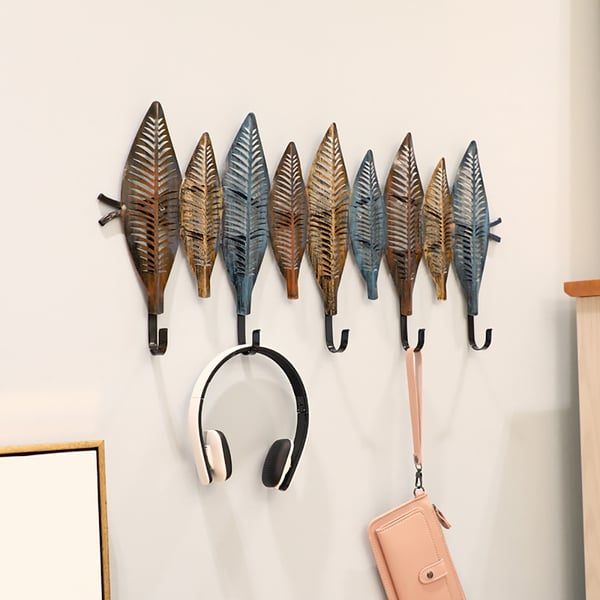 Modern Leaf Decorative Wall Hook 5 & 7 Set of 2-Homary
