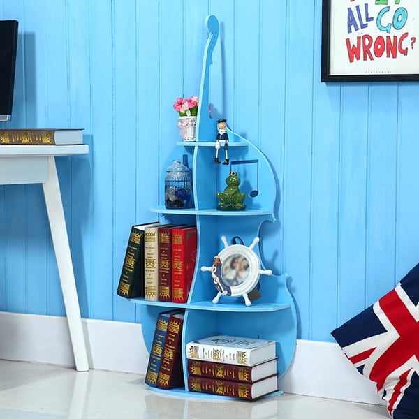 Modern Blue Cello design Wood-Plastic Board Kids Bookcase | Homary