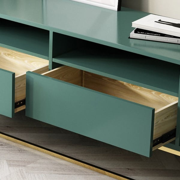 Green TV Stand with Drawers & Doors & compartments Media Console for ...