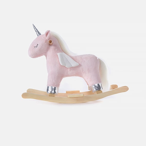 Pink Upholstery Kids Rocking Chair Animal Design-Homary