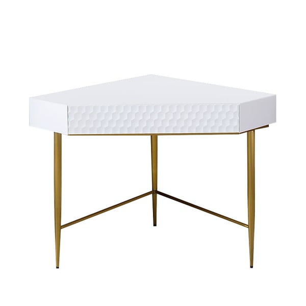 Corner Dressing Vanity Table Set with Drawer & Mirror Triangle Corner ...