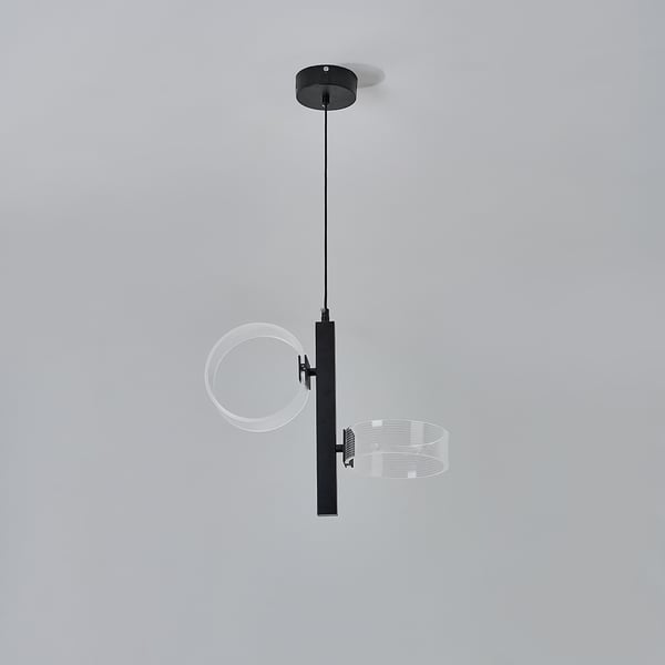 Modern Acrylic LED Pendant Light 2 Light Black Metal Linear | Homary UK