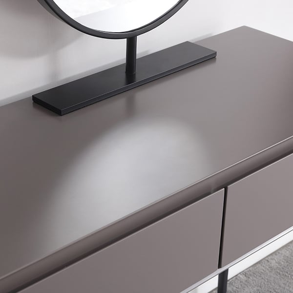 Gray Makeup Vanity Set with Side Cabinet Dressing Table with Mirror ...