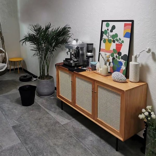 Modern Buffet Cabinet Walnut Kitchen Buffet Storage Cabinet Dining Room ...