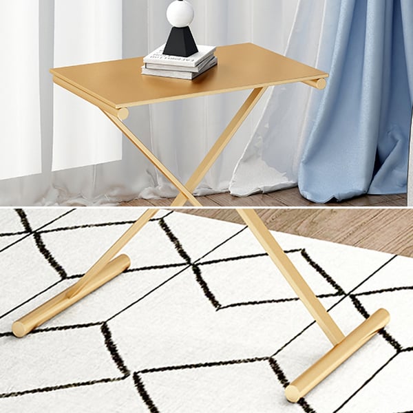 Gold Rectangular Side Table Modern End Table Metal | Homary