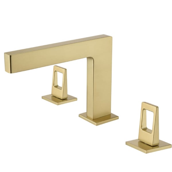 Modern 3 Hole Brushed Gold Bathroom Basin Tap 2-Handle | Homary UK
