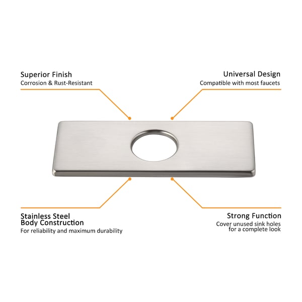 Square Escutcheon Plate Bathroom Vanity Sink Faucet Hole Cover Deck ...