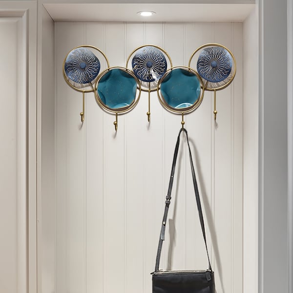 Modern Decorative Wall Mount Coat Rack with 5 & 7 Hooks Set of 2 | Homary