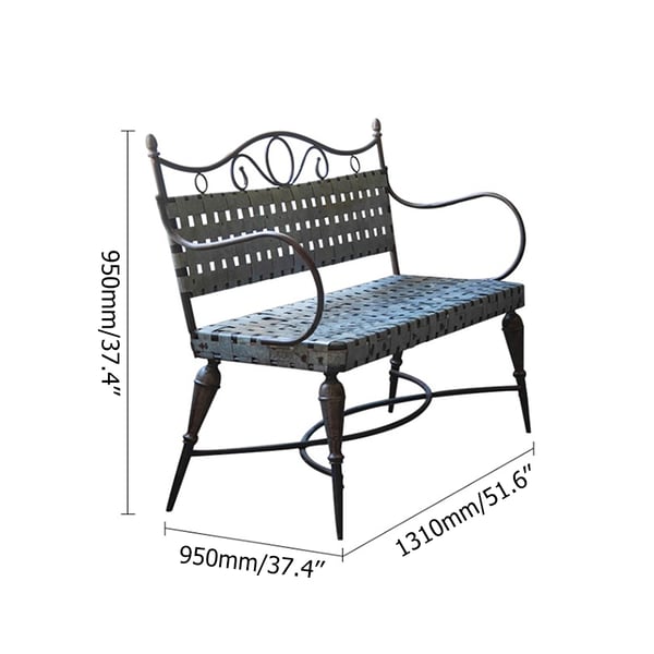 Retro Sofa 2-Seater Sofa Metal Frame with Distressed Finish-Homary