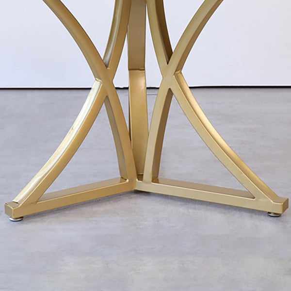 Modern Black Round Coffee Table with Marble Top & Metal Base | Homary UK