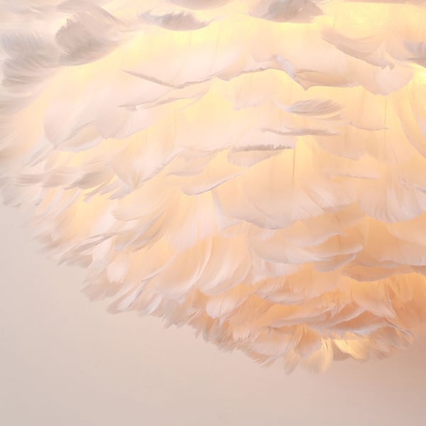 Creative Modern Handcrafted Feather&Metal Round Pendant Light 5-Light ...