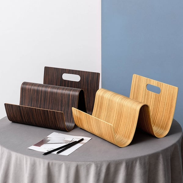 Modern Creative W Shape Freestanding Desk Organization Wooden Display ...