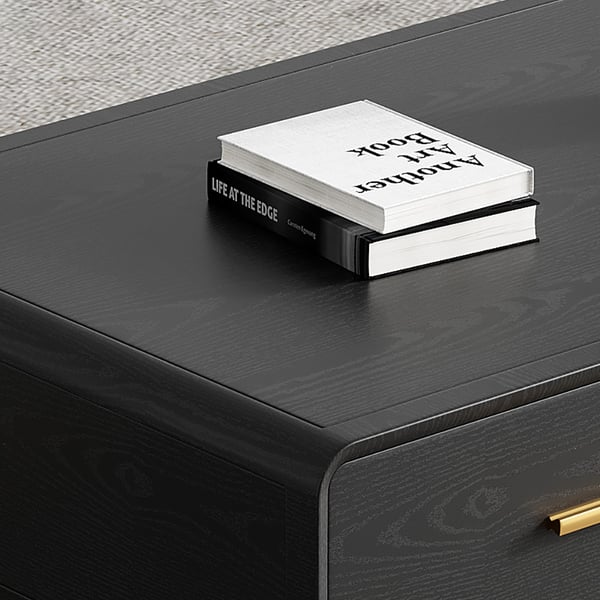 Modern Black Coffee Table with Storage Rectangular Coffee Table with 4 ...