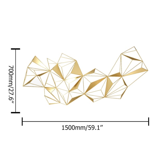 3D Abstract Geometric Golden Metal Patterns Wall Decor | Homary