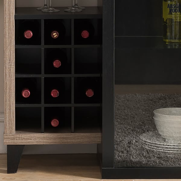 Contemporary Asymmetrical Standing Wine Rack Glass Rack with Door ...