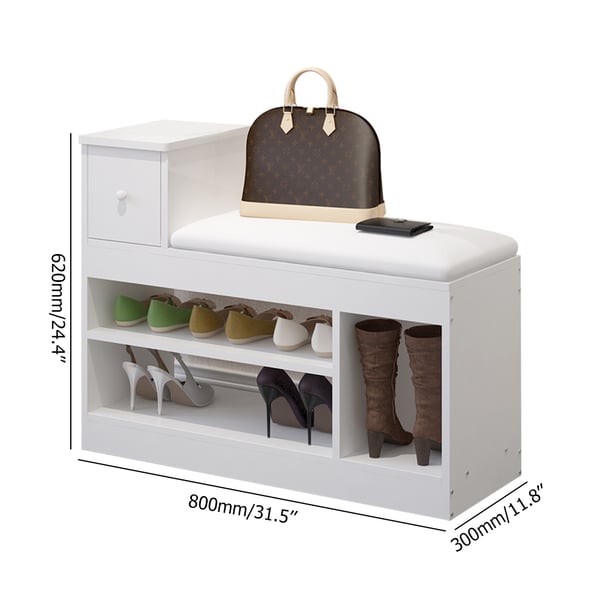Contemporary Multifunction Upholstered Bench for Shoe/Boots Storage ...