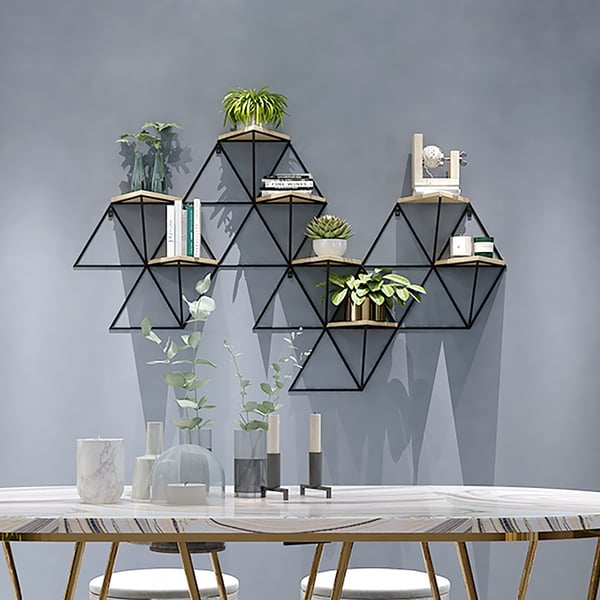 Rustic Modern Wall Mounted Shlef in Black & Natural | Homary UK