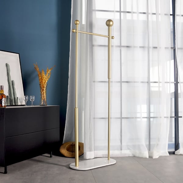 70" Contemporary Rail Coat Rack and Marble Base-Homary