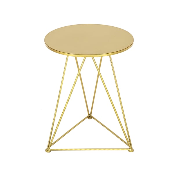 Modern Gold Round End Table Metal Side Table-Homary