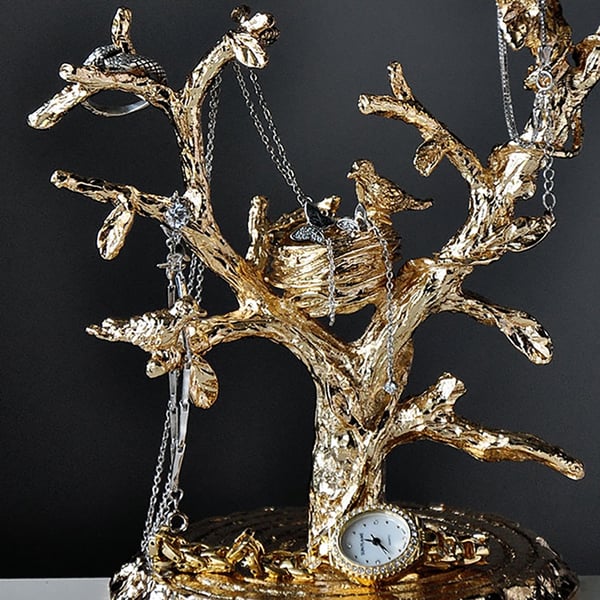Nordic Vintage Gold Tree Jewelry Stand Decor Display | Homary AU