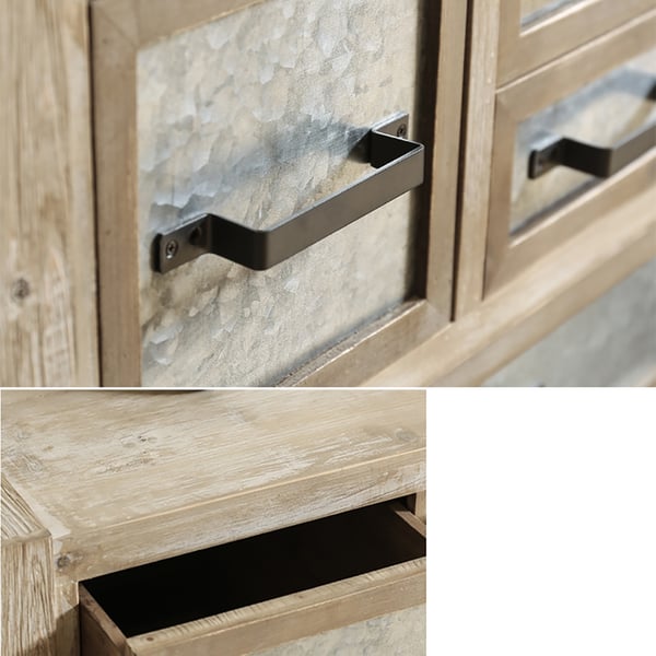 Rustic Vintage Storage Cabinet 4 Drawers & 2 Doors Distressed Cabinet ...