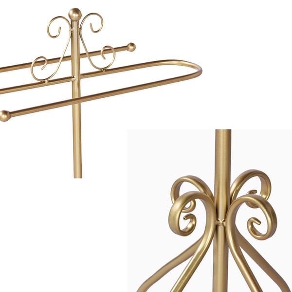 38" Nordic Unique Towel Bars Standing Bathroom Shelves in Gold-Homary