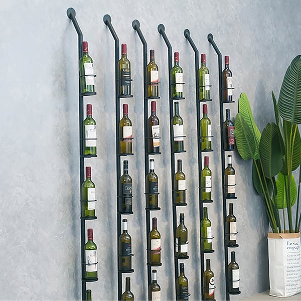 Modern Standing Wall Mounted Wine Rack in Black | Homary