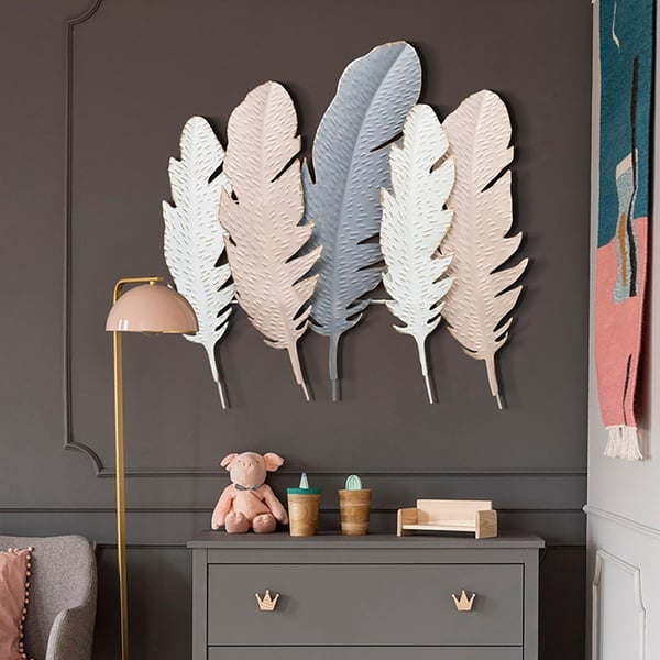 Modern Morandi Feather Home Living Room Sofa Background Wall Decor Art ...