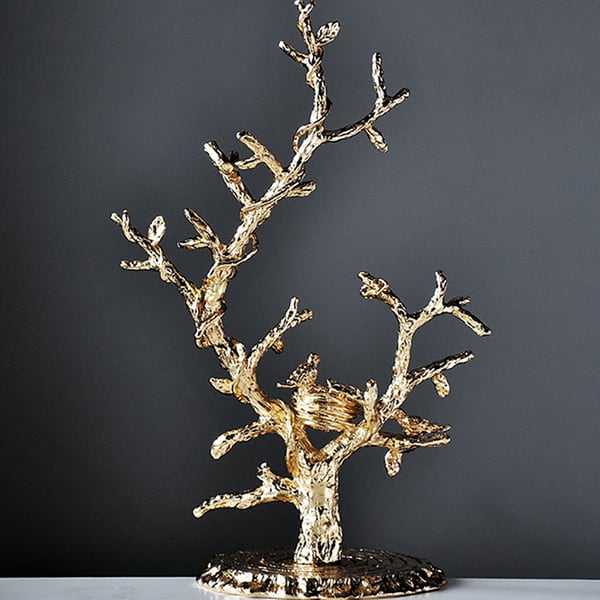 Nordic Vintage Gold Tree Jewelry Stand Decor Display | Homary AU