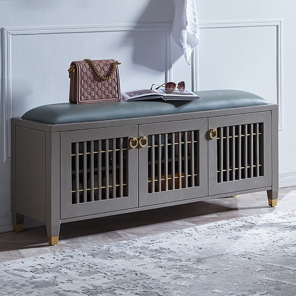 Contemporary Multifunction Upholstered Bench for Shoe Storage | Homary