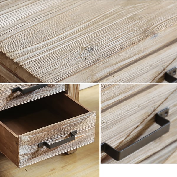 Vintage Loft Accent Cabinet 6-Drawer Distressed Natural Chest | Homary