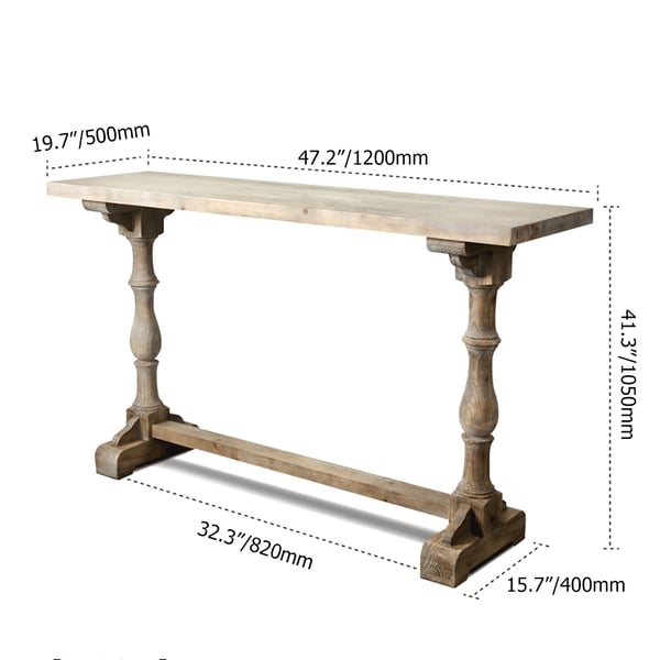 Rustic Bar Height Wood table Rectangle 47" Sofa Console Bar Table | Homary