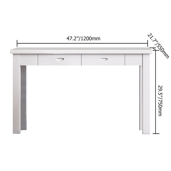 Modern White Rectangular Home Office Desk with Drawers Wooden Desk ...