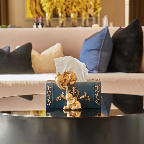 Contemporary Decor Book-Shaped Elephant Tissue Box Cover | Homary