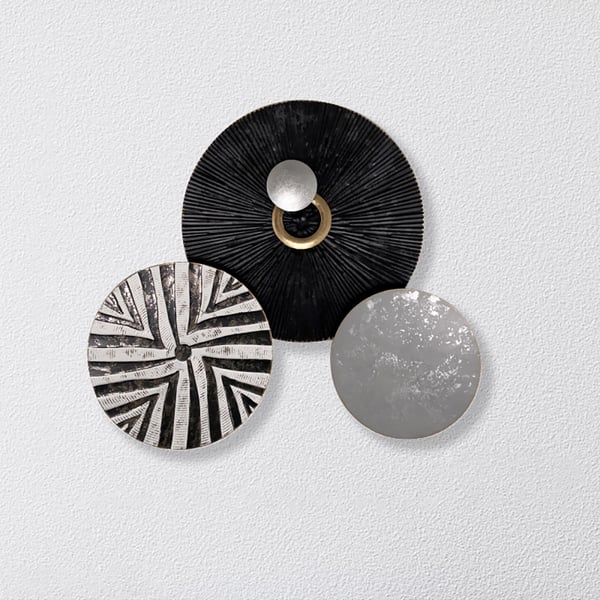 Boho 3-Piece Metal Decorative Wall Disc Art Decor Set | Homary