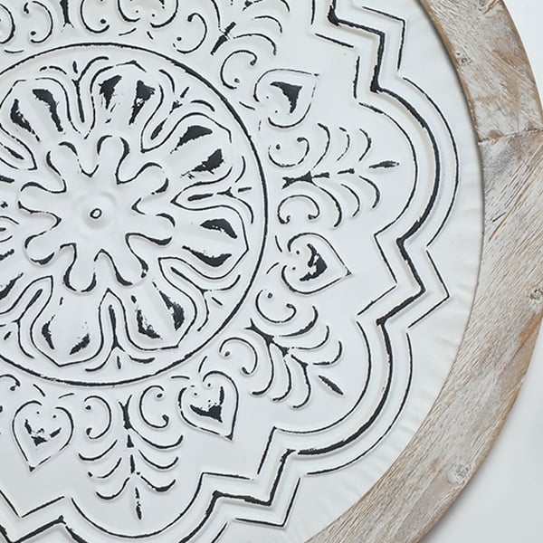 730mm Farmhouse Metal Circle Living Room Flower Wall Decor | Homary AU