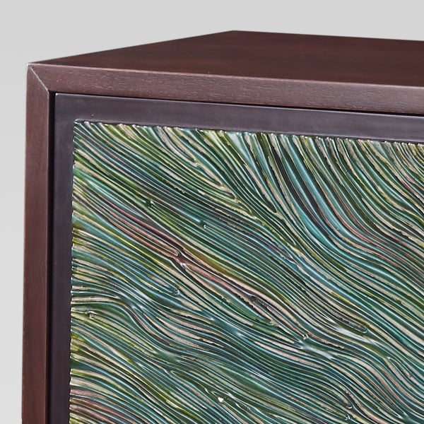 Modern Walnut Cabinet 2-Door2-Door Colored Surface Accent Storage Gold ...