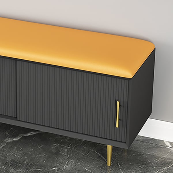 Contemporary Leather Upholstered Modern Shoe Rack Bench for Shoe ...