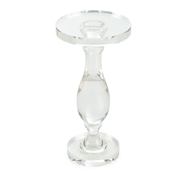 14" Modern Acrylic Clear Round End Table with Pedestal | Homary