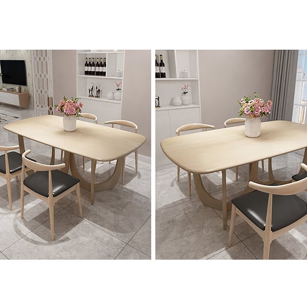 1600mm Modern Natural Dining Table with Wooden Top | Homary UK