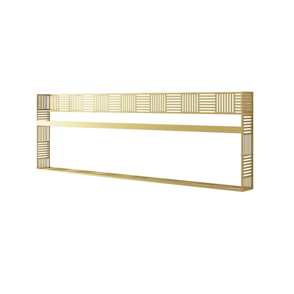 Modern Wall Mounted Magazine Rack Bookshelf in Gold | Homary