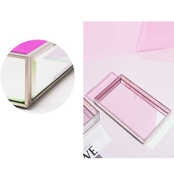 281mm Colourful Glass Vanity Tray Decorative Desk Organiser | Homary UK