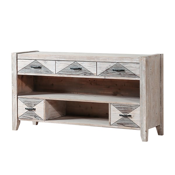Rustic Console Table with Storage in Natural with Cedar & MDF | Homary