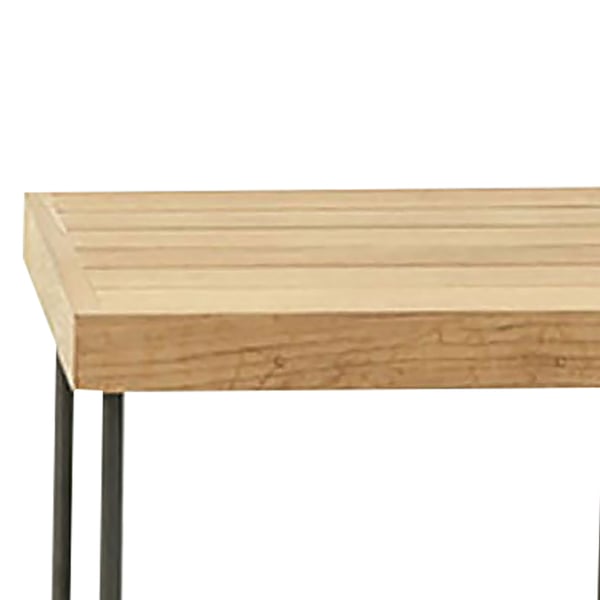 Square End Table with Board-Top in Cube Shape-Homary