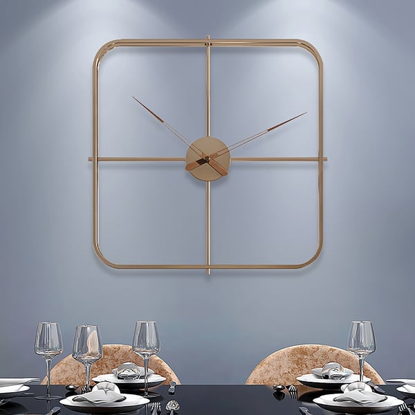 17.7" Modern Minimalist Classic Square Design Fashion Gold Silent Wall ...