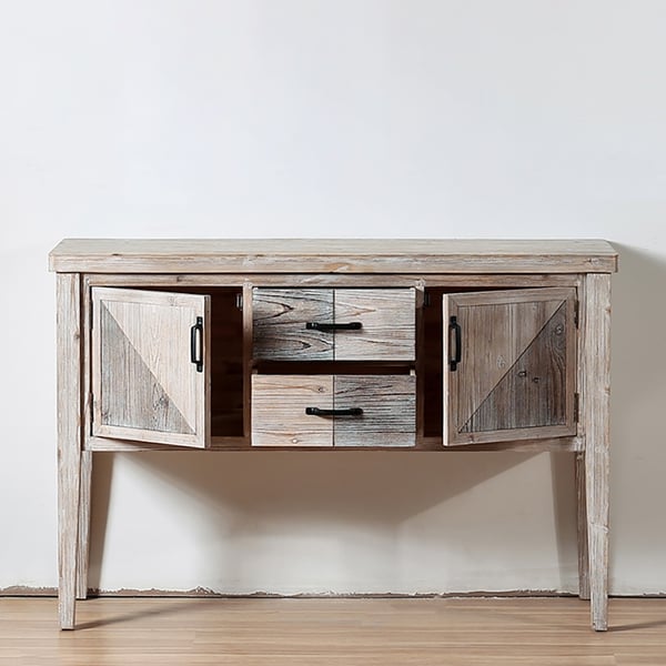 Farmhouse Wood Console Table with Drawers in Cedar & MDF Natural | Homary