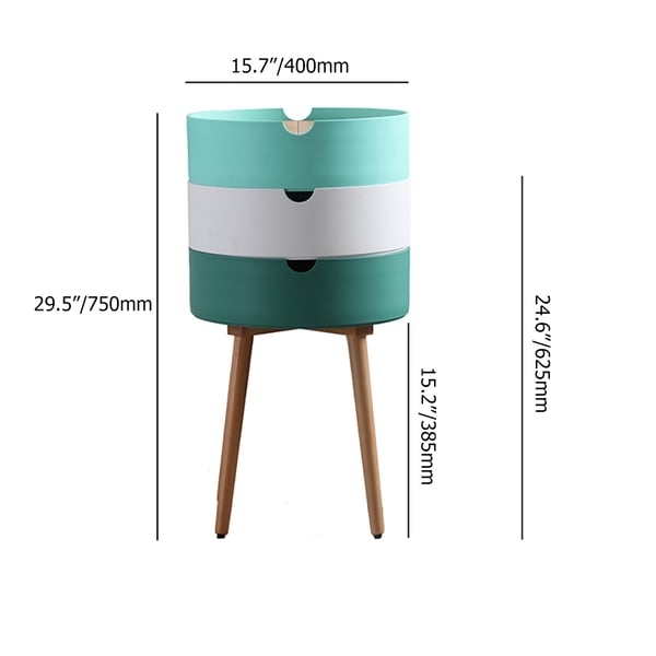 Modern 3-Tiered Round Adjustable Storage Cabinet End Table | Homary UK
