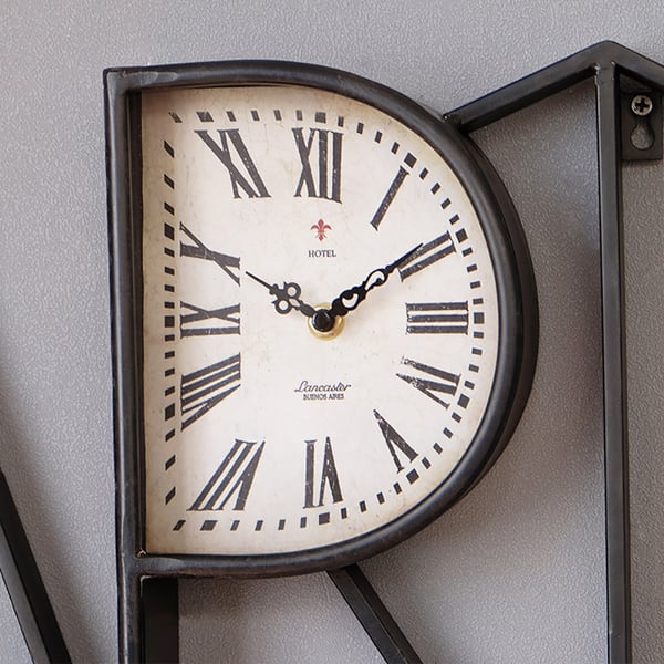 Nordic Retro-Style Black Metal Large Wall Clock Home Decor | Homary UK