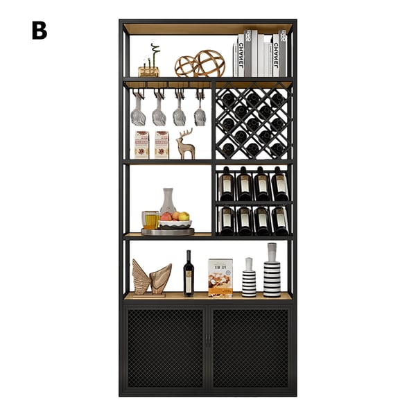 35.4" Industrial Wine Cabinet Wine Rack Unit for Home Bar-Homary